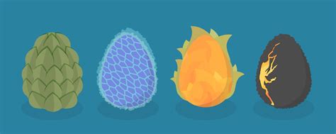 Cartoon Dragon Eggs With Glowing Sparkles Set Vector Image