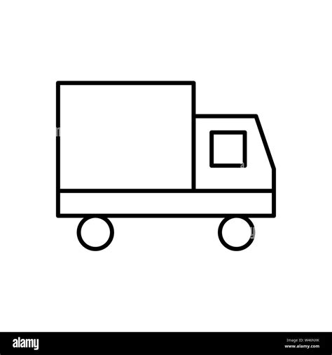 Delivery Truck Vector Icon Cargo Van Logistic Symbol Flat Vector Sign Isolated On White