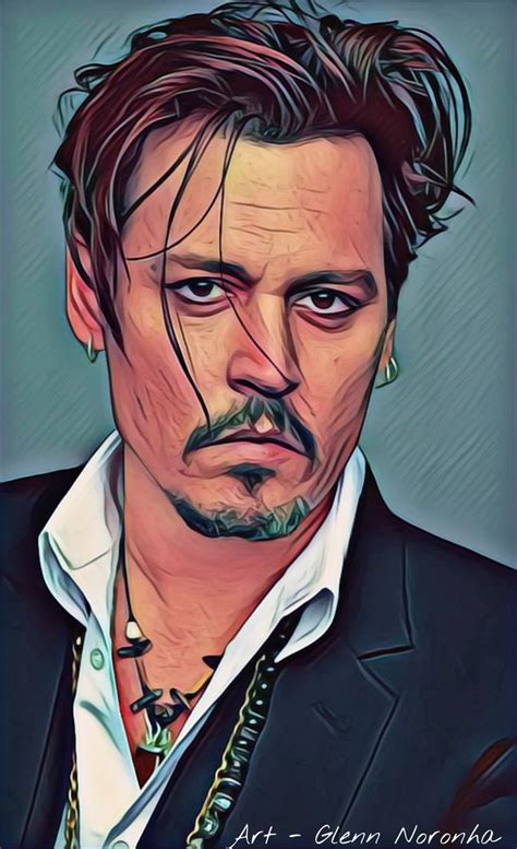 A Drawing Of Johnny Depporard From The Avengers Movie With His Hair Pulled Back