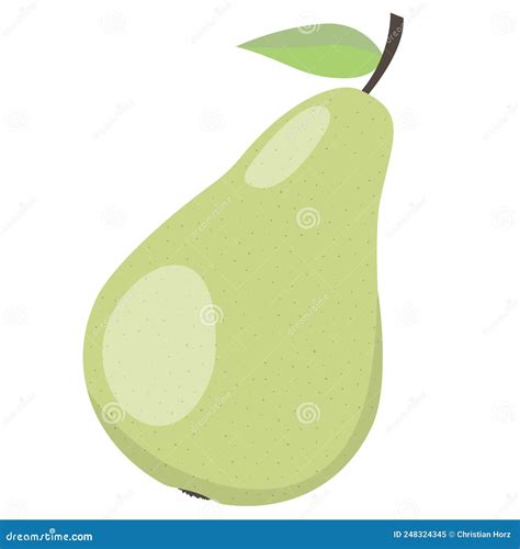 Green Pear Isolated On White Background Stock Vector Illustration Of