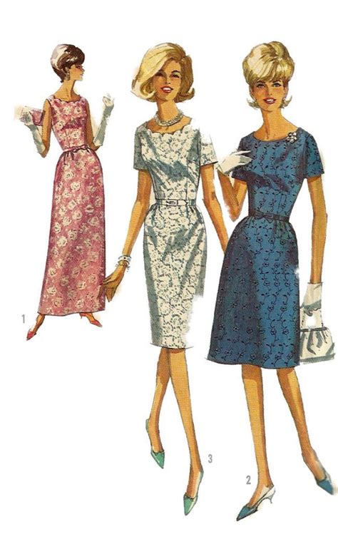 Simplicity 6030 1960s Cocktail Dress Pattern Two Lengths Scalloped Neckline Size 16 12 Bust 37
