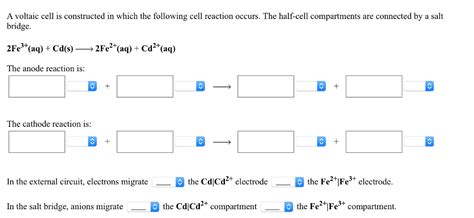 Solved A Voltaic Cell Is Constructed In Which The Following