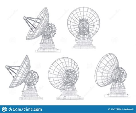 Ensemble De Vecteur Antenne Radio Astronomie Et Recherche Spatiale