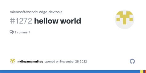 Hellow World · Issue 1272 · Microsoftvscode Edge Devtools · Github
