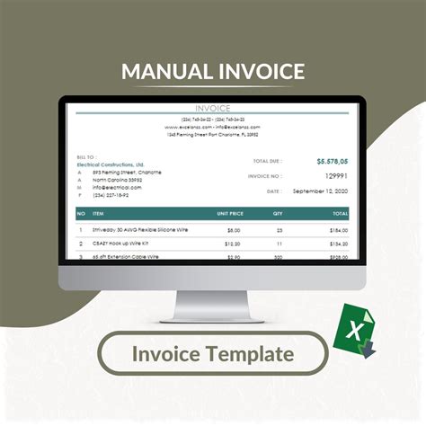 Manual Invoice Excel Template Invoice Tracker Printable Invoice