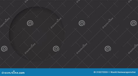 Abstract Dimension Circle Frame Paper Cut Style On Matte Black Background Stock Vector