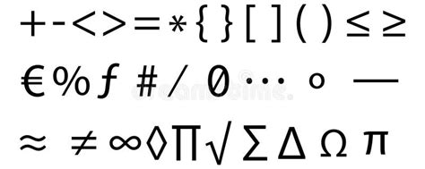 Collection Of Mathematical Symbols Plus Minus Less Than Greater Than Equal Asterisk Curly