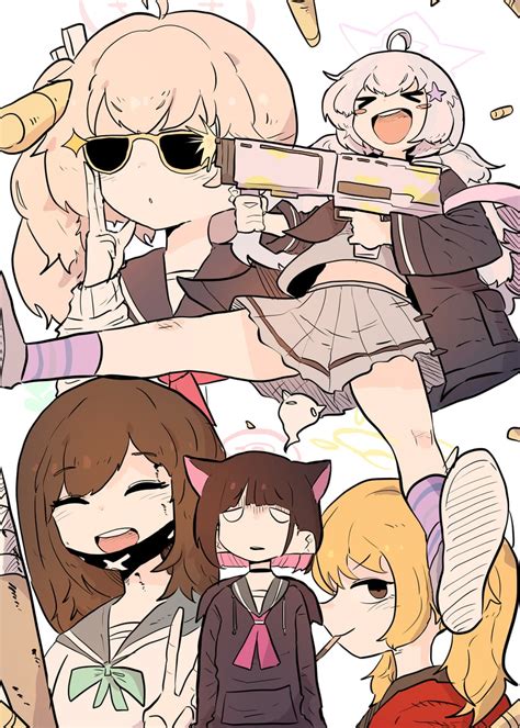 Kazusa Natsu Reisa Yoshimi And Airi Blue Archive Drawn By Ryu