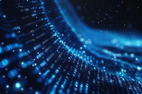 premium photo digital data stream of blue numbers and code flowing in