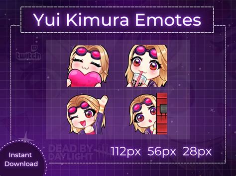 Yui Kimura Dead By Daylight Emote Set Twitch Subbit Emotes Etsy