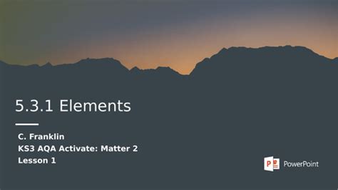 Elements Teaching Resources