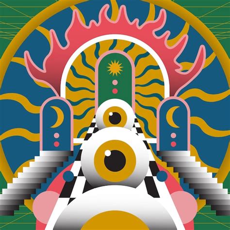 Premium Vector Psychedelic Vintage Retro Abstract Background Poster