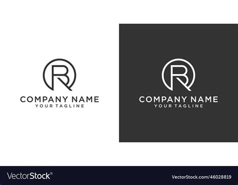 Br Or Rb Initial Letter Logo Design Concept Vector Image
