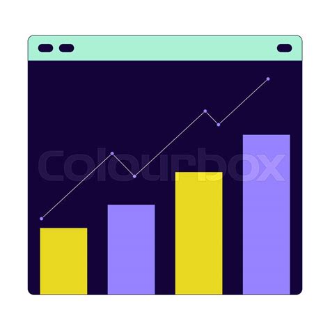 Data Bar Graph Line Webpage 2d Linear Cartoon Object Analys Colourbox