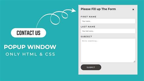 Pop Up Window Using Html Css Pop Up Login Form Youtube