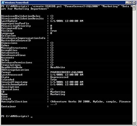 Using Windows Powershell And Amo To Create An Ssas Database Database