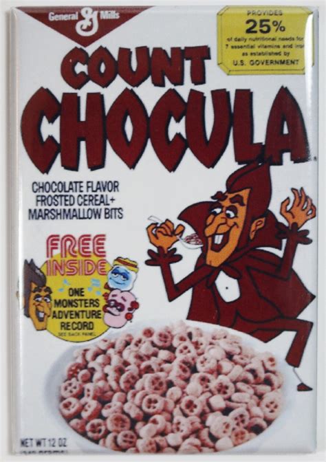 Count Chocula Cereal Box Fridge Magnet Vintage Style Chocolate