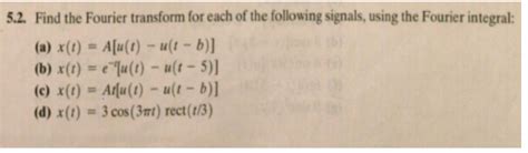Solved Find The Fourier Transform For Each Of The Signals Chegg Com