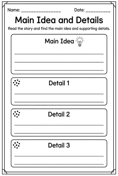 Main Idea And Details Story Retelling Worksheet Download And Print Now