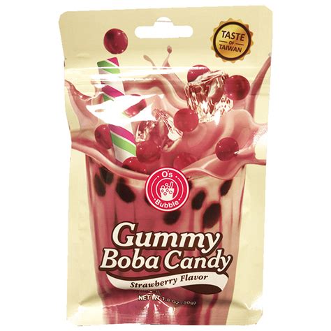 Ob Gummy Boba Candy Strawberry Flavour 50g ~ 欧比特 珍珠奶茶软糖 草莓味 50g