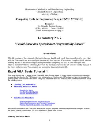 Excel Vba Basic Tutorial 1 PDF