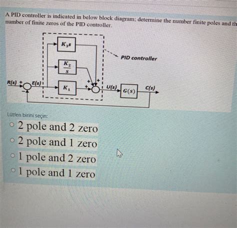 Solved A Pid Controller Is Indicated In Below Block Diagram