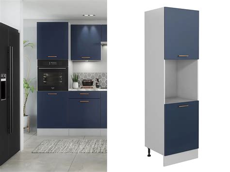Tall Oven Housing Unit Kitchen Single 600mm Cabinet Carcass Navy Dark Blue Nora