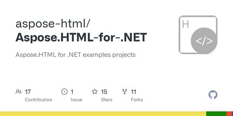 GitHub Aspose Html Aspose HTML For NET Aspose HTML For NET Examples Projects