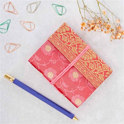 Mini Sari Fabric Notebook Paper High