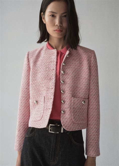 Chaqueta Tweed Entallada Mujer Mango España Península Y Baleares