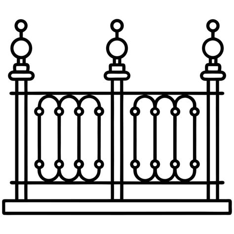 Creative Black And White Illustration Of A Fence 65623389 Vector Art At