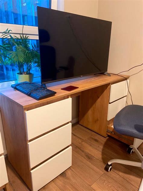 Хелен Стол Письменный ПС02 Дуб Крафт Золото Белый