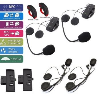 Jual Getek Helmet Intercom Headset Remote Control Motorcycle Bluetoothinterphone Nfc Fm Intl