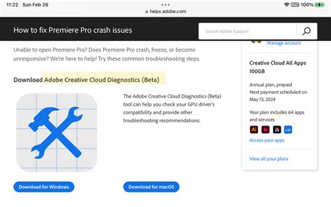 Solved Adobe Creative Cloud Diagnostics Adobe Community 13608650