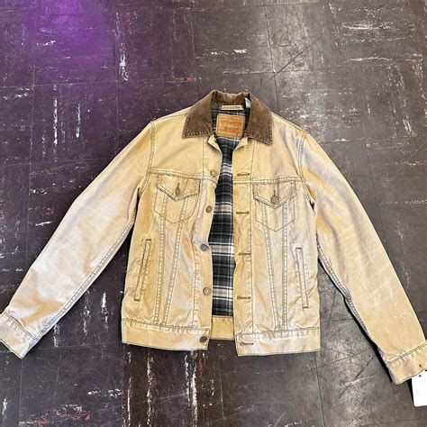 Mens Levi Jacket Corduroy Collar Flannel Lining Depop