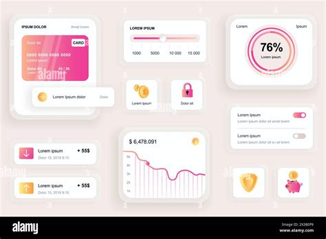 GUI Elements For Banking Mobile App Financial Analytics Of Bank