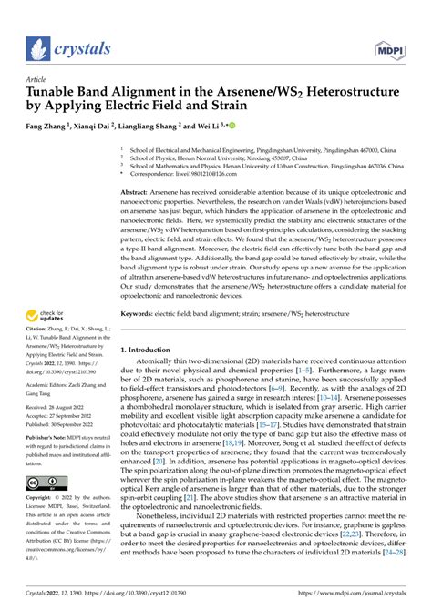 Pdf Tunable Band Alignment In The Arsenenews2 Heterostructure By