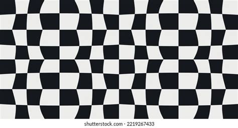 Checkerboard Warped Seamless Pattern Black White Stock Vector Royalty Free 2219267433