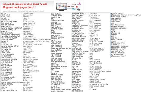 AIRTEL DTH CHANNEL LIST PDF