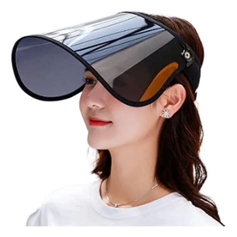 Sunblock Uv Protection Visor Sun Shield Face Shield Hat Full Black G