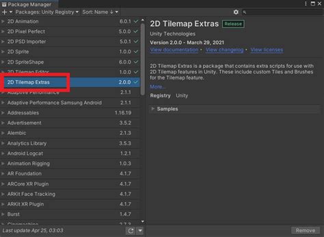 Unity D Tilemap Extras Ver