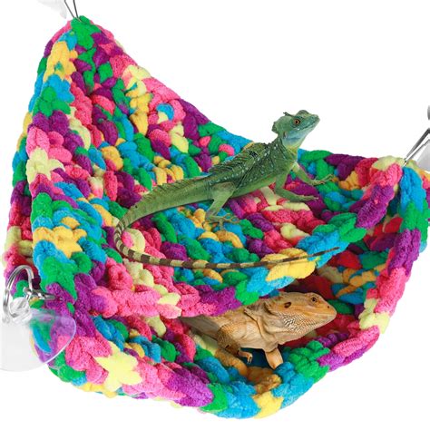 Triangular Reptile Hammock Soft Flannel Lizard Hammock 2 Layered