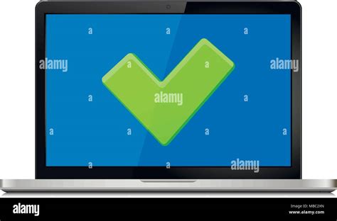 Laptop And Check Mark Illustration Design Over A White Background Stock Vector Image Art Alamy