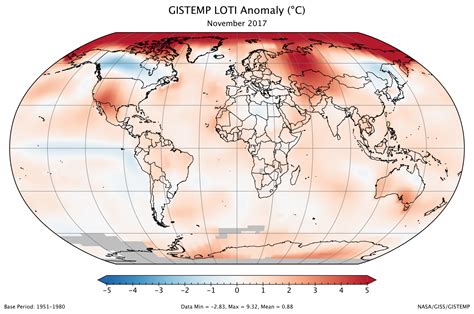 Data GISS GISTEMP Update November 2017 Was The Third Warmest November