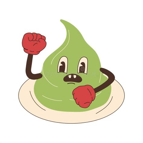 Wasabi In Retro Cartoon Style Illustration Stock Vector Illustration