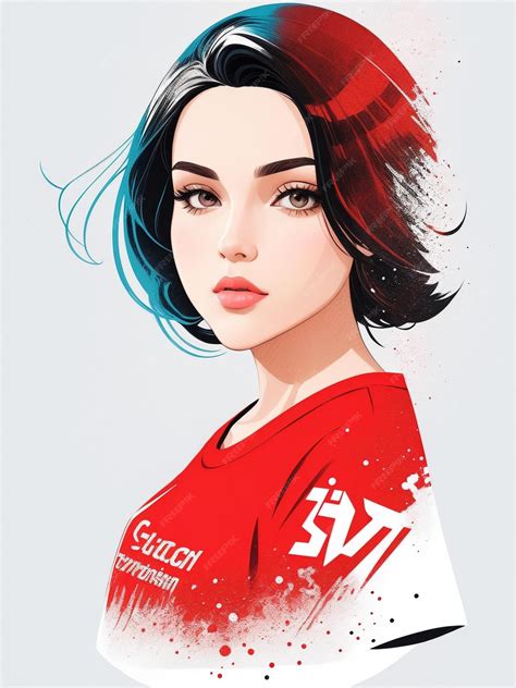 Premium Photo Cute Girl Avatar Model Style With Tshirt Print Full
