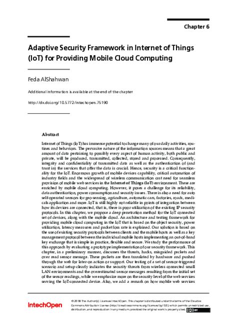 pdf adaptive security framework in internet of things iot for