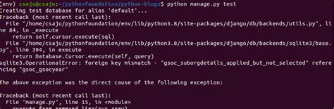 Bug Unable To Migrate Database · Issue 425 · Python Gsoc Python Blogs