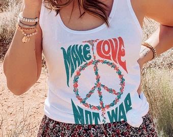 Peace Sign Tank Top Etsy