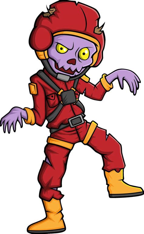 Spooky Zombie Pilot Cartoon Character On White Background 28023474